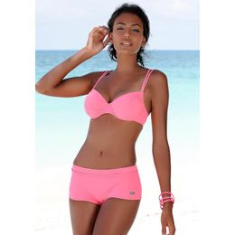 Buffalo Damen Bikini-Hotpants &raquo;Happy&laquo; mit geflochtenem Zierg&uuml;rtel rosa 34, N-Gr