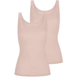 Mey Damen Unterhemd &raquo;Superfine Organic&laquo; 2er Pack, breite Tr&auml;ger, tiefer Rundhalsausschnitt, Single Jersey, elastisch beige 38, N-Gr