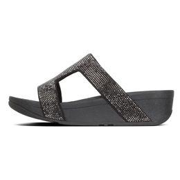 fitflop Damen Pantolette &raquo;MARLI&laquo; Sommerschuh, Strandschuh, Sandale, Flats mit Glitzer-Details schwarz 41
