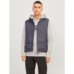 Jack & Jones Jack & Jones Herren Steppweste &raquo;JJESTATE Praktische Weste mit Beutel, ideal f&uuml;r unterwegs&laquo; unifarben, modisch, regular fit, Polyester grau XS