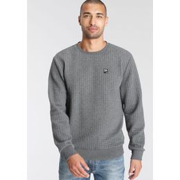 AJC Herren AJC Sweatshirt, schmal geschnitten, unifarben, Rundhalsausschnitt grau M (48/50)