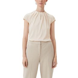 comma, Comma Damen Satinbluse mit Raffung am Hals beige 38