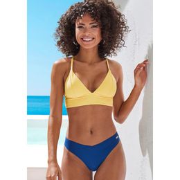 Venice Beach Damen Bikini-Hose &raquo;Lucky&laquo; aus gerippter Strukturware blau 32, N-Gr