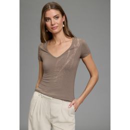Melrose Damen T-Shirt taillierte Passform, tiefer V-Ausschnitt, aus elastischem Jersey 46