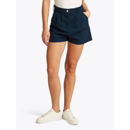 Tommy Jeans Damen Chinoshorts &raquo;TJW CLAIRE HR PLEATED SHORT&laquo; mit Bundfalten, mit Logostickerei blau 34, N-Gr