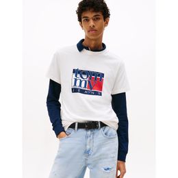 Tommy Jeans Herren T-Shirt &raquo;TJM RWB FLAG TEE EXT&laquo; Slim fit, mit Rundhals wei&szlig; S