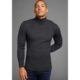 Bruno Banani Herren Rollkragenpullover in Rippenqualit&auml;t schwarz 3XL (64/66)