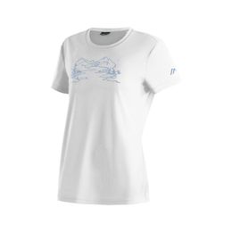 Maier Sports Damen T-Shirt &raquo;Wilma Print&laquo; Damen Funktionsshirt, Freizeitshirt mit Aufdruck, Regular Fit wei&szlig; 42
