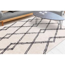 Calo-deluxe Hochflor-Teppich &raquo;Elvar-1000&laquo; rechteckig 27 mm H&ouml;he besonders weich durch Microfaser, Wohnzimmer beige Kunstfaser