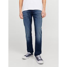 Jack & Jones Jack & Jones Herren Tapered-fit-Jeans &raquo;JJIMIKE mit Stretch, Used-Look und bequemer Passform&laquo; mit Abriebeffekten blau 34, L&auml;nge 32