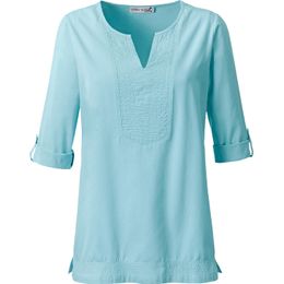 CR&Eacute;ATION L Damen Jeanstunika mit Krempel-&Auml;rmeln mint Gr&ouml;&szlig;e 38
