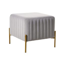 Beliani Hocker UTAH in Grau/Gold - (W) 47 x (H) 43 x (L) 47 cm | Gr.: onesize
