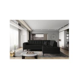 MF Design Lenny Recamiere Rechts in Schwarz - (L) 210 x (B) 260 x (H) 93 cm | Gr.: onesize
