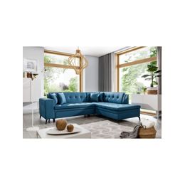 MF Design Lenny Recamiere Rechts in Blau - (L) 210 x (B) 260 x (H) 93 cm | Gr.: onesize