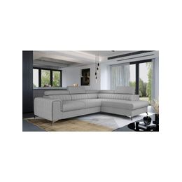 MF Design Lauryn Recamiere Rechts in Hellgrau - (L) 205 x (B) 278 x (H) 92 cm | Gr.: onesize