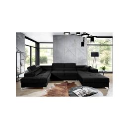 MF Design Eduard Recamiere Links in Schwarz - (L) 205 x (B) 337 x (H) 88 cm | Gr.: onesize