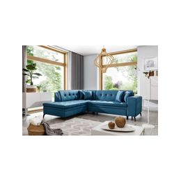 MF Design Lenny Recamiere Links in Blau - (L) 210 x (B) 260 x (H) 93 cm | Gr.: onesize