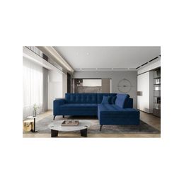 MF Design Lenny Recamiere Rechts in Marineblau - (L) 210 x (B) 260 x (H) 93 cm | Gr.: onesize
