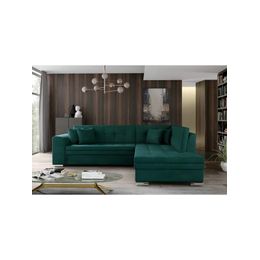 MF Design Piri Recamiere Rechts in Flaschengr&uuml;n - (L) 260 x (B) 260 x (H) 78 cm | Gr.: onesize