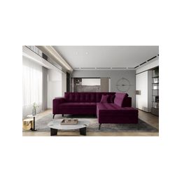 MF Design Lenny Recamiere Rechts in Weinrot - (L) 210 x (B) 260 x (H) 93 cm | Gr.: onesize