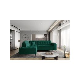 MF Design Lenny Recamiere Links in Flaschengr&uuml;n - (L) 210 x (B) 260 x (H) 93 cm | Gr.: onesize