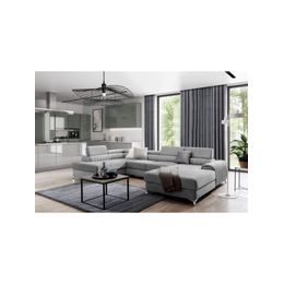 MF Design Lazy Recamiere Links in Mausgrau - (L) 202 x (B) 354 x (H) 92 cm | Gr.: onesize