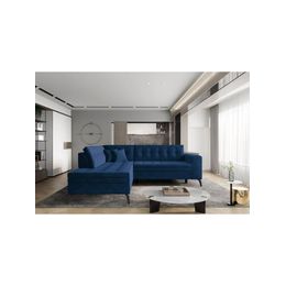MF Design Lenny Recamiere Links in Marineblau - (L) 210 x (B) 260 x (H) 93 cm | Gr.: onesize
