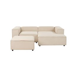 Beliani 3-tlg Modulsofa ARDAL in Beige/Schwarz | Gr.: onesize