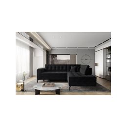 MF Design Lenny Recamiere Rechts in Schwarz - (L) 210 x (B) 260 x (H) 93 cm | Gr.: onesize