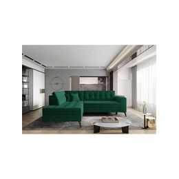 MF Design Lenny Recamiere Links in Smaragd - (L) 210 x (B) 260 x (H) 93 cm | Gr.: onesize