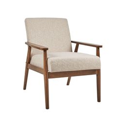 Beliani Sessel ESRUM in Beige/Braun - (W) 62 x (H) 79 x (L) 80 cm | Gr.: onesize