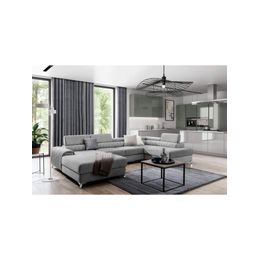 MF Design Lazy Recamiere Rechts in Mausgrau - (L) 202 x (B) 354 x (H) 92 cm | Gr.: onesize
