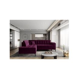 MF Design Lenny Recamiere Links in Weinrot - (L) 210 x (B) 260 x (H) 93 cm | Gr.: onesize