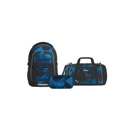Coocazoo Schulrucksack-Set PORTER "Electric Ice" 3-tlg. in Schwarz/Blau | Gr.: onesize