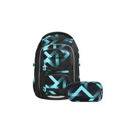 Coocazoo Schulrucksack-Set PORTER "Laser Lights" 2-tlg. in Schwarz/Blau | Gr.: onesize