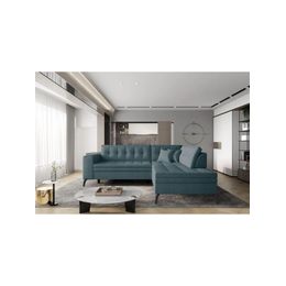 MF Design Lenny Recamiere Rechts in Blau - (L) 210 x (B) 260 x (H) 93 cm | Gr.: onesize