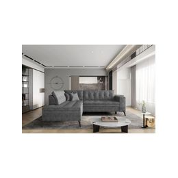 MF Design Lenny Recamiere Links in Anthrazit - (L) 210 x (B) 260 x (H) 93 cm | Gr.: onesize
