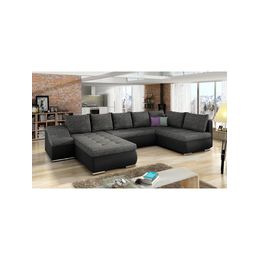 MF Design Gio Recamiere Links in Schwarz - (L) 190 x (B) 351 x (H) 82 cm | Gr.: onesize