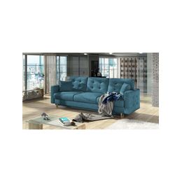 MF Design 3-Sitzer-Sofa Thor in Velours Petrol in Petrol - (L) 235 x (B) 235 x (H) 73 cm | Gr.: onesize