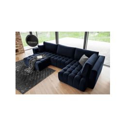 MF Design Bonita Recamiere Links in Navyblau - (L) 175 x (B) 350 x (H) 92 cm | Gr.: onesize