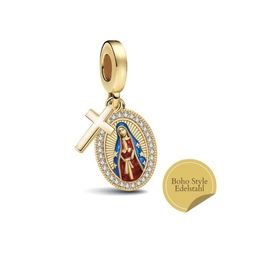 XCOAST Ave Maria Charm - mit Gravur (Psalm 28:7) &ndash; 925 versilberter Anh&auml;nger | Gr.: onesize