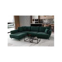 MF Design Lardo Recamiere Links in Flaschengr&uuml;n - (L) 191 x (B) 276 x (H) 90 cm | Gr.: onesize