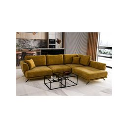 MF Design Lardo Recamiere Rechts in Amber - (L) 191 x (B) 276 x (H) 90 cm | Gr.: onesize