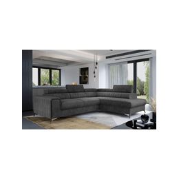 MF Design Lauryn Recamiere Rechts in Anthrazit - (L) 205 x (B) 278 x (H) 92 cm | Gr.: onesize