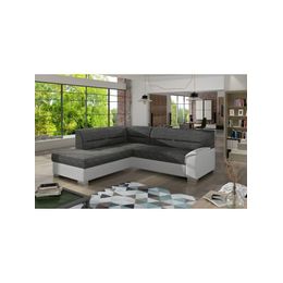 MF Design Bergamo Recamiere Links in Schwarz - (L) 214 x (B) 247 x (H) 83 cm | Gr.: onesize