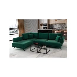 MF Design Lardo Recamiere Links in Smaragd - (L) 191 x (B) 276 x (H) 90 cm | Gr.: onesize