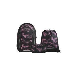 Coocazoo Schulrucksack-Set PORTER "Pink Illusion" 3-tlg. in Schwarz/Pink | Gr.: onesize