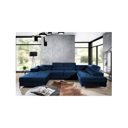 MF Design Eduard Recamiere Rechts in Navyblau - (L) 205 x (B) 337 x (H) 88 cm | Gr.: onesize