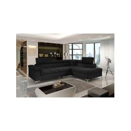 MF Design Eduardo Recamiere Rechts in Schwarz - (L) 202 x (B) 275 x (H) 88 cm | Gr.: onesize