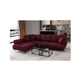 MF Design Lardo Recamiere Links in Weinrot - (L) 191 x (B) 276 x (H) 90 cm | Gr.: onesize
